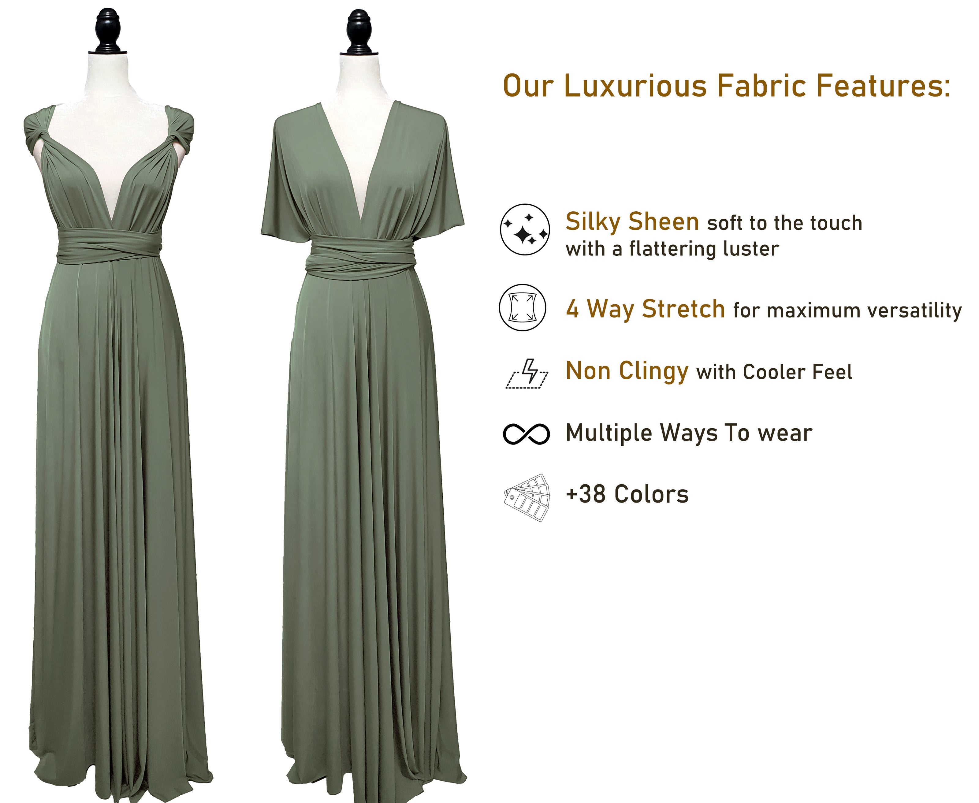 Light Olive Infinity Dress Bridesmaid Multiway Convertible Dress Made