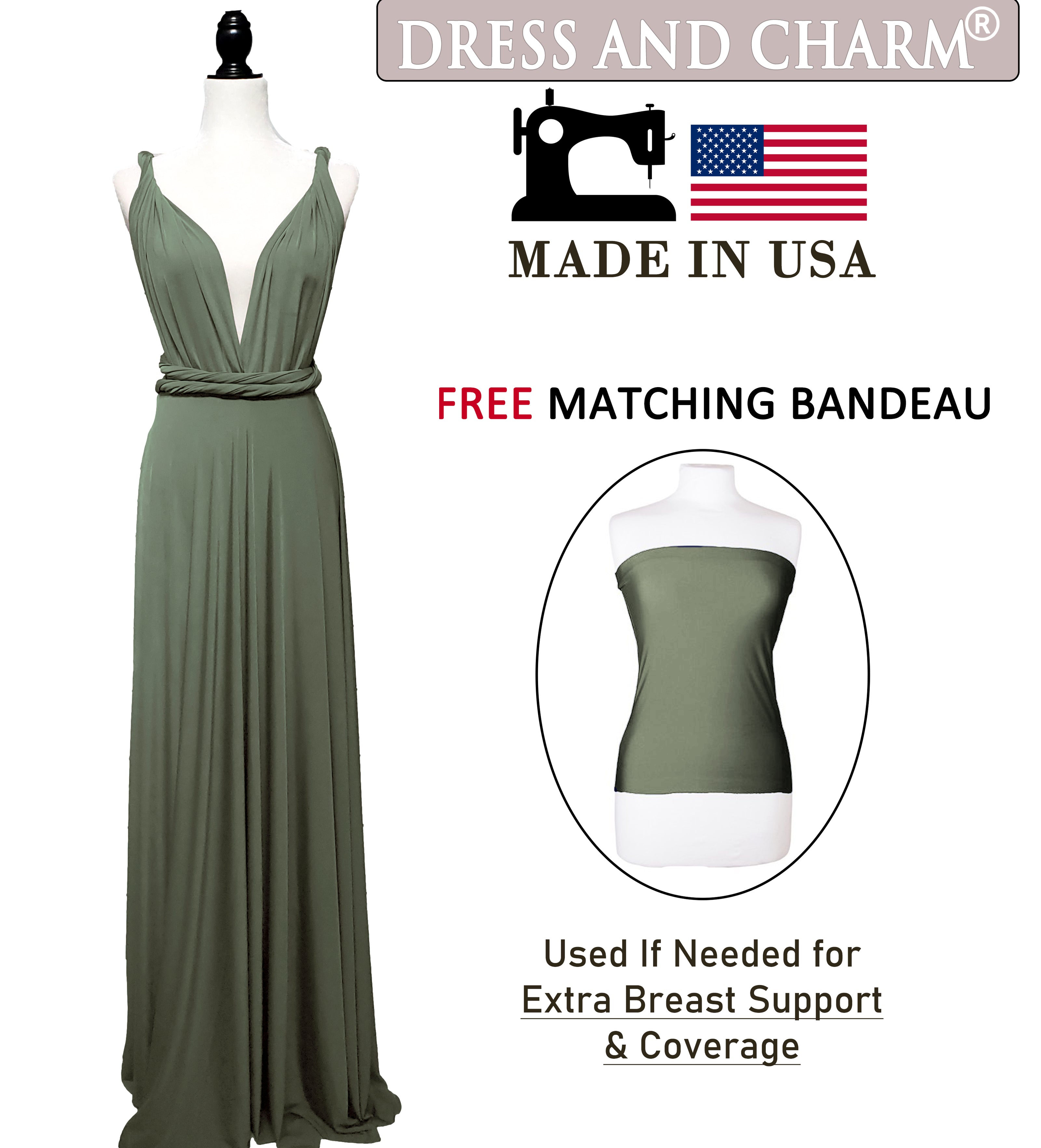 Light Olive Infinity Dress Bridesmaid Multiway Convertible Dress Made